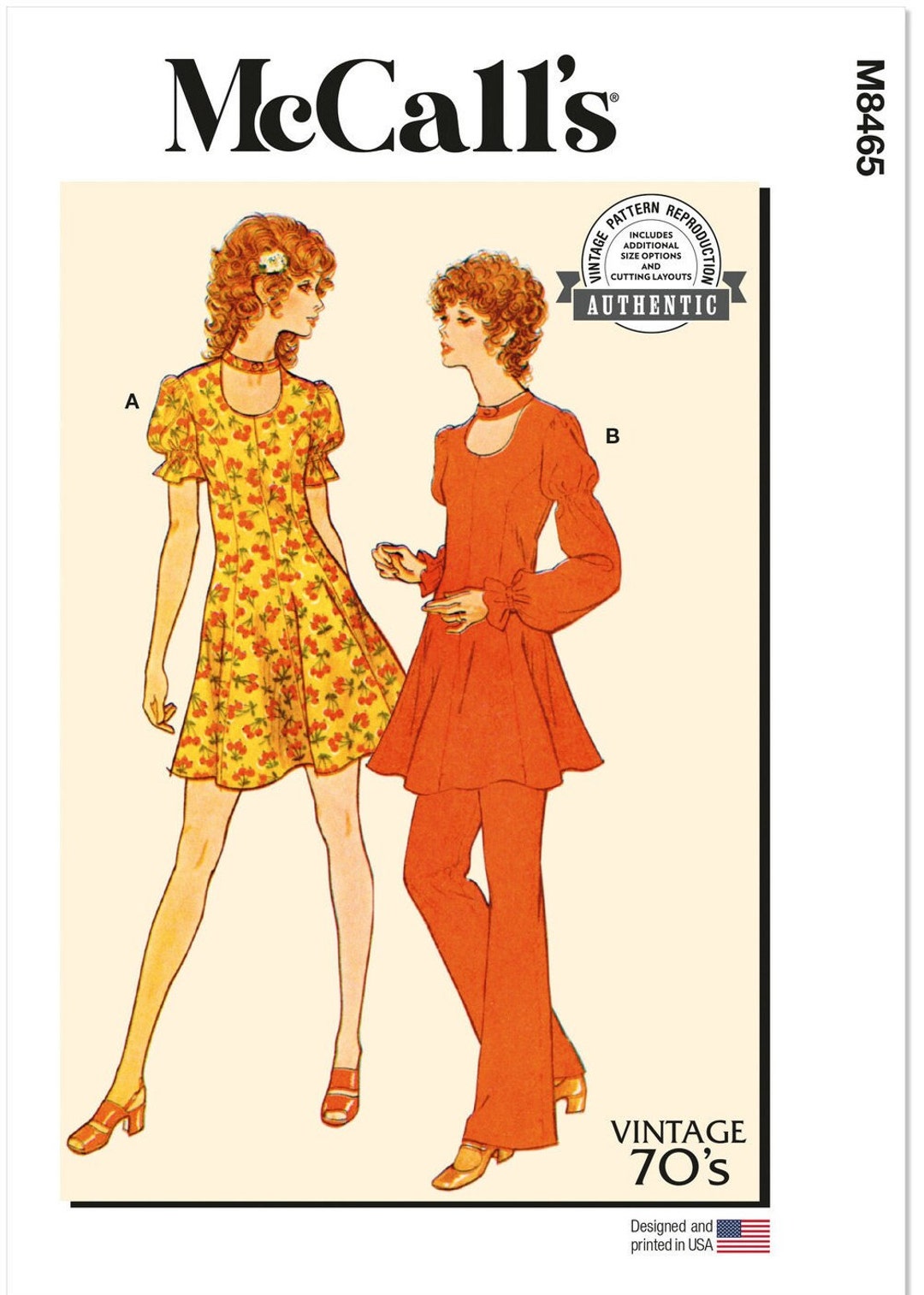M8465 Sewing Pattern Vintage 1970s Design Misses' Flared Dress Tunic ...