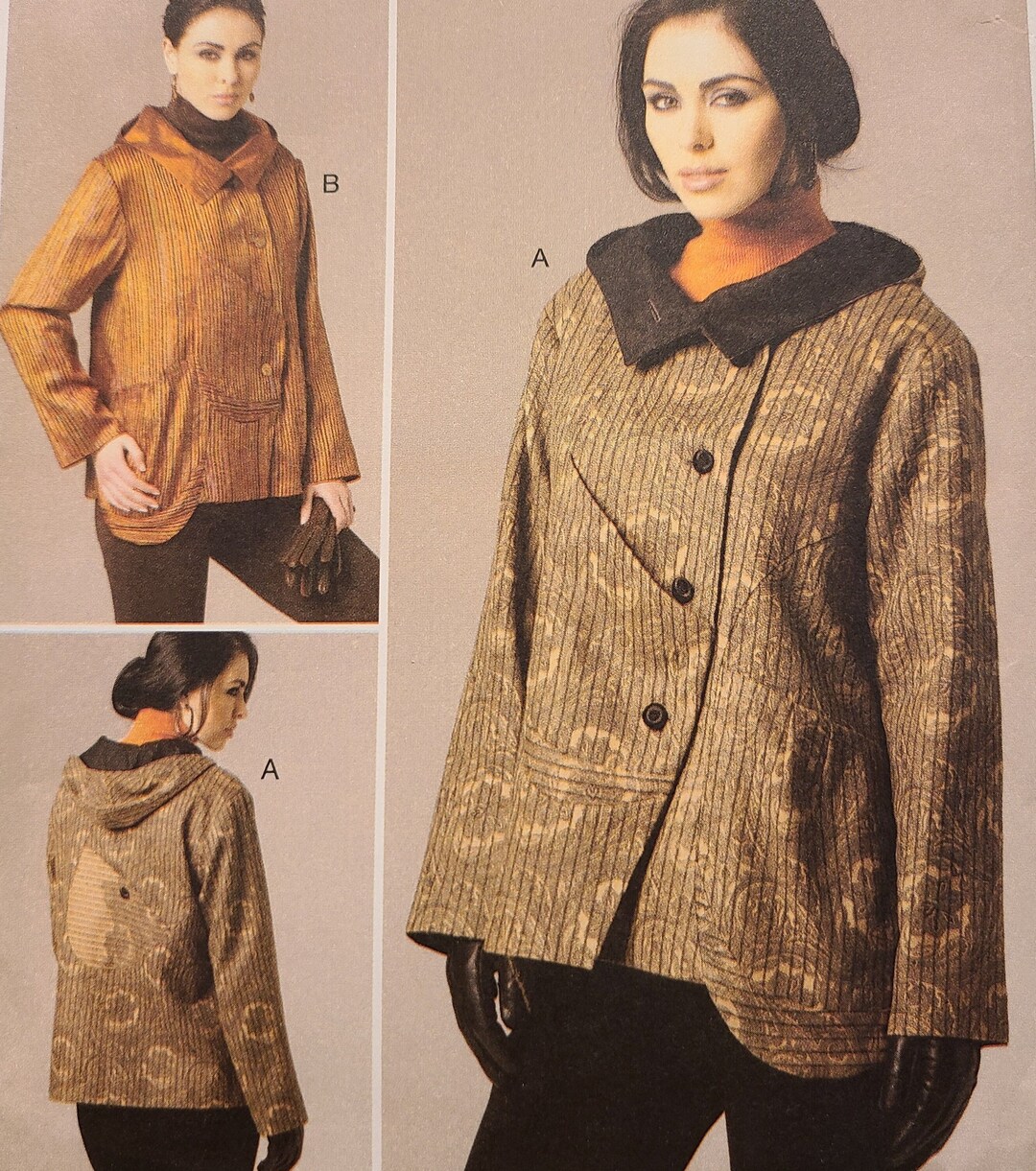 V8752 Sewing Pattern Marcy Tilton Hooded Jacket Sizes 8-14/14-22 Vogue ...