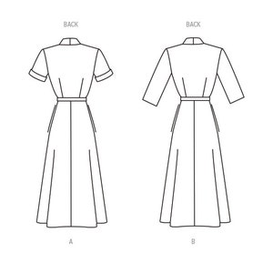B6956 Sewing Pattern Retro 1950s Vintage Dress With Sleeve Variations ...