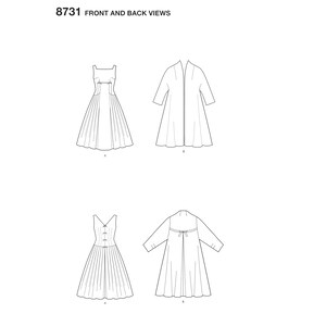 S8731 Sewing Pattern Vintage 1950s Dress Coat Simplicity 8731 Sizes 6 ...
