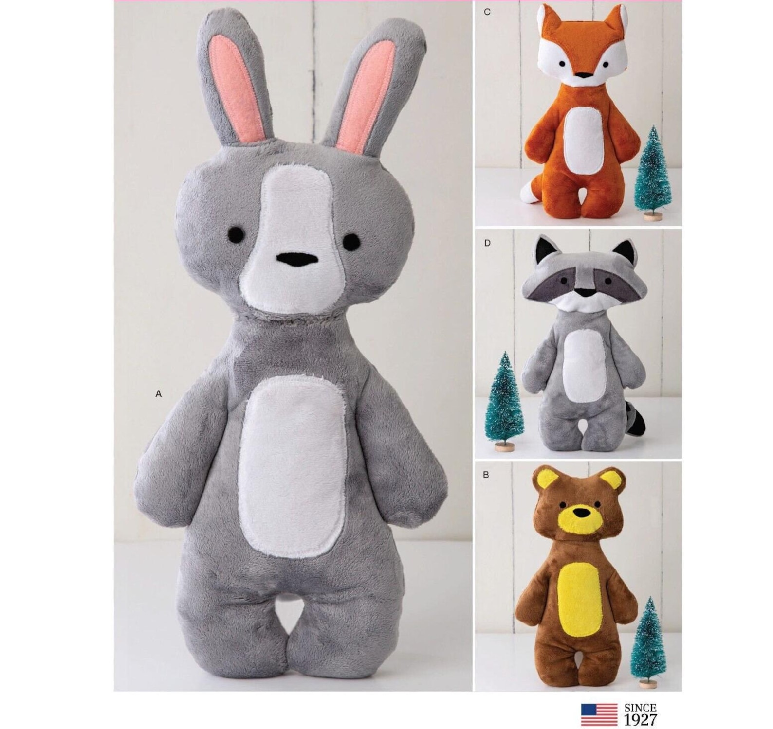 SEWING PATTERN Simplicity Plush Stuffed Animal Dog Kitten Teddy Bear ...