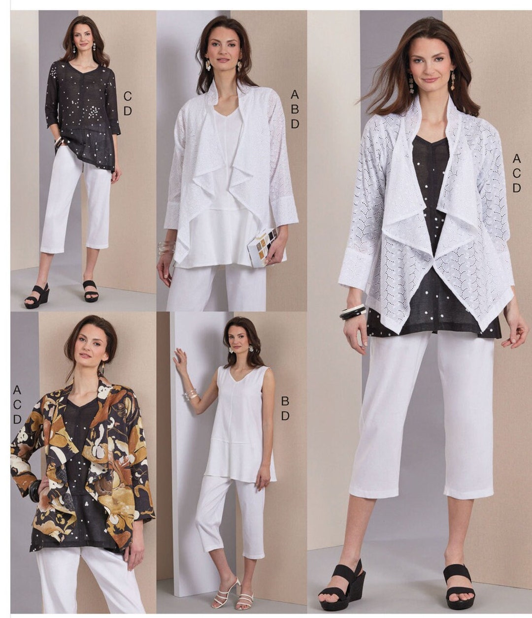 V1959 SEWING PATTERN Marcy Tilton Jacket Tunic Pants Sizes 8-16/18-26 ...