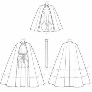 V9288 Vogue 9288 Sewing Pattern Misses' VERY EASY Unlined Cape in 3 Lengths Sizes 4-14 or 16-26 ...