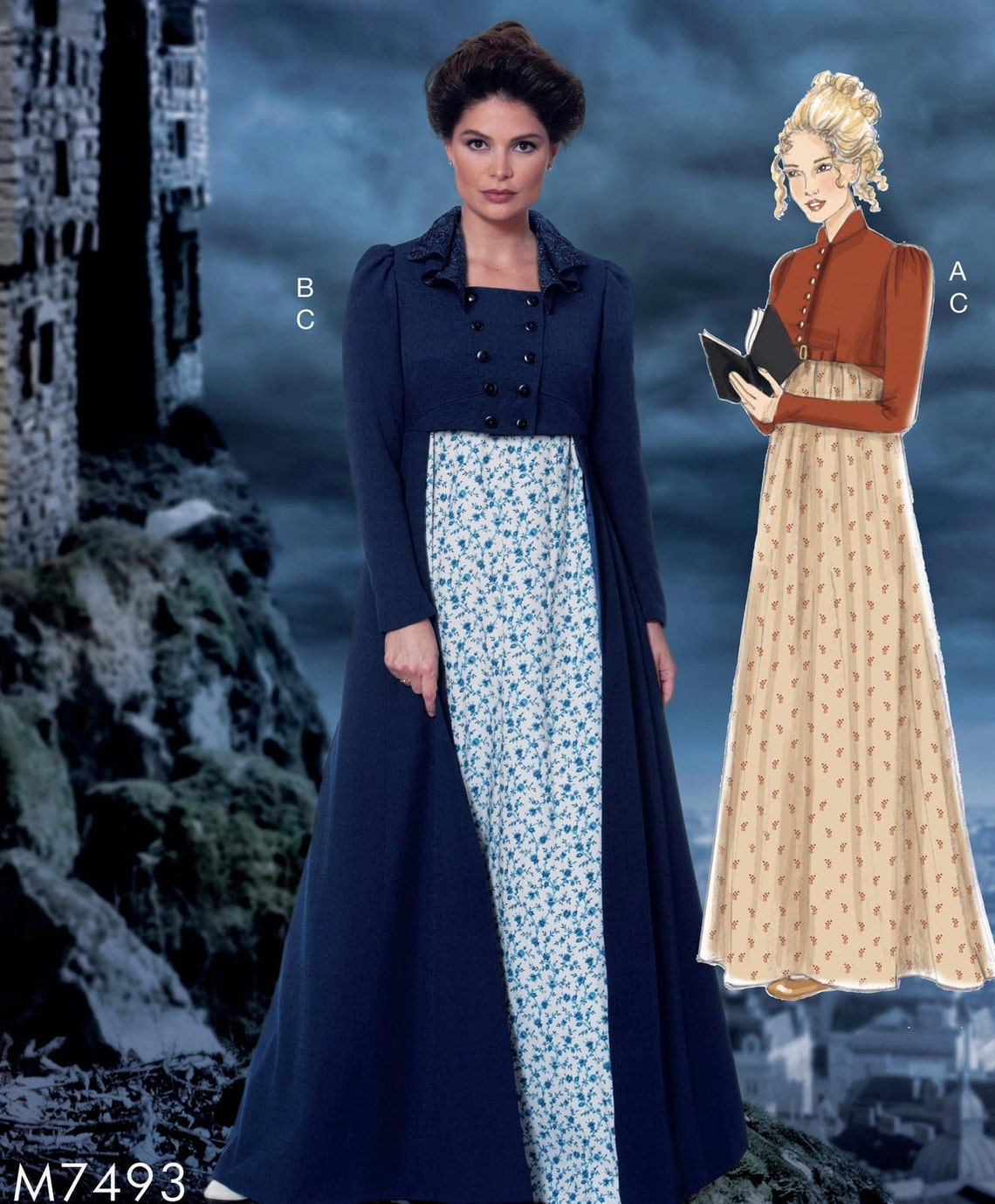 M7493 Sewing Pattern Misses Historical 1812 Second Empire Era Costume ...