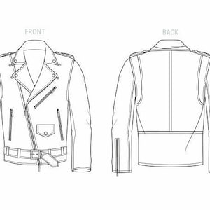 ME2011 Sewing Pattern Men's Motorcycle Jacket Sizes 34-42 or 44-52 ...