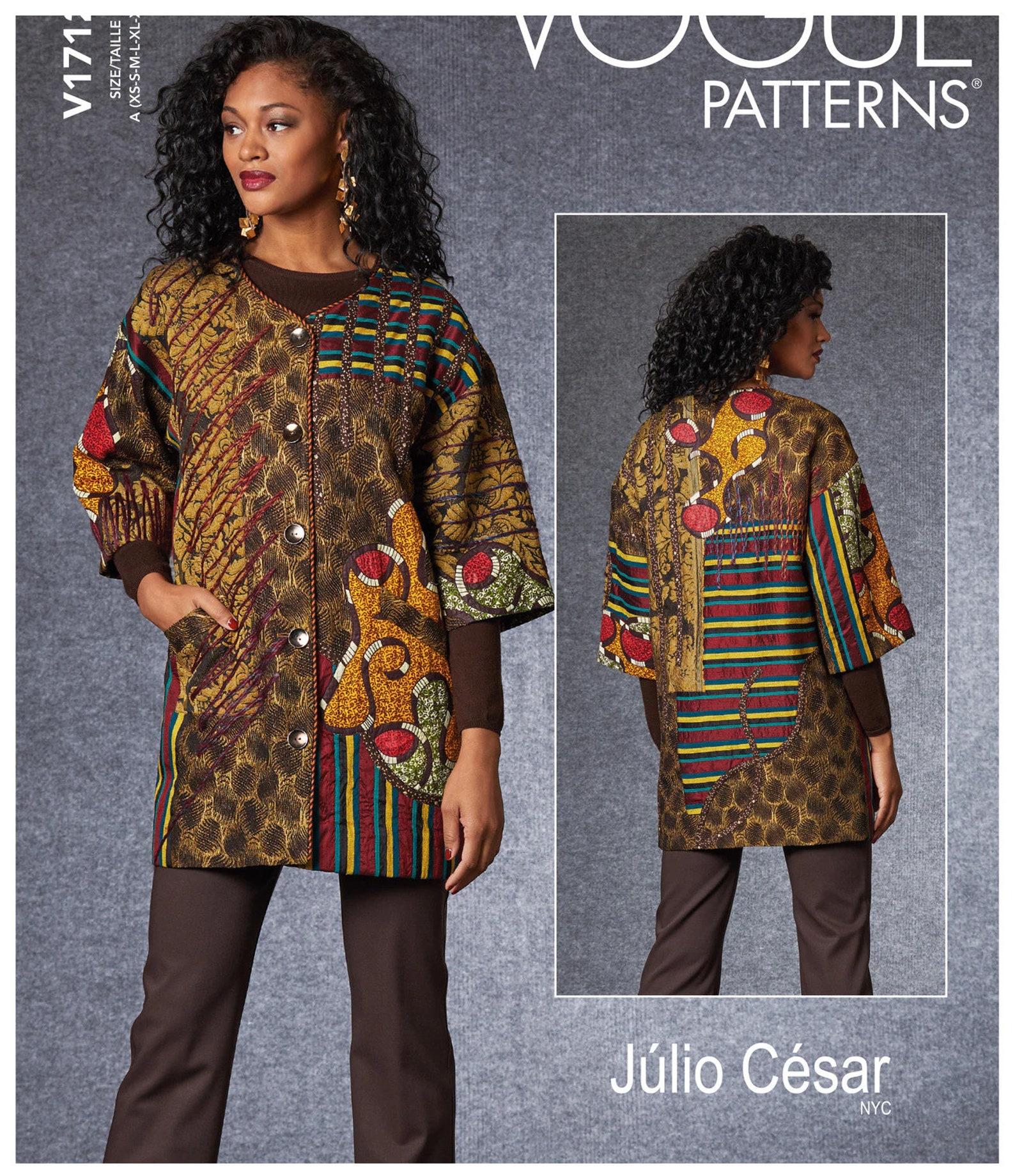 V1712 Vogue 1712 Sewing Pattern Julio Cesar Oversized Applique - Etsy