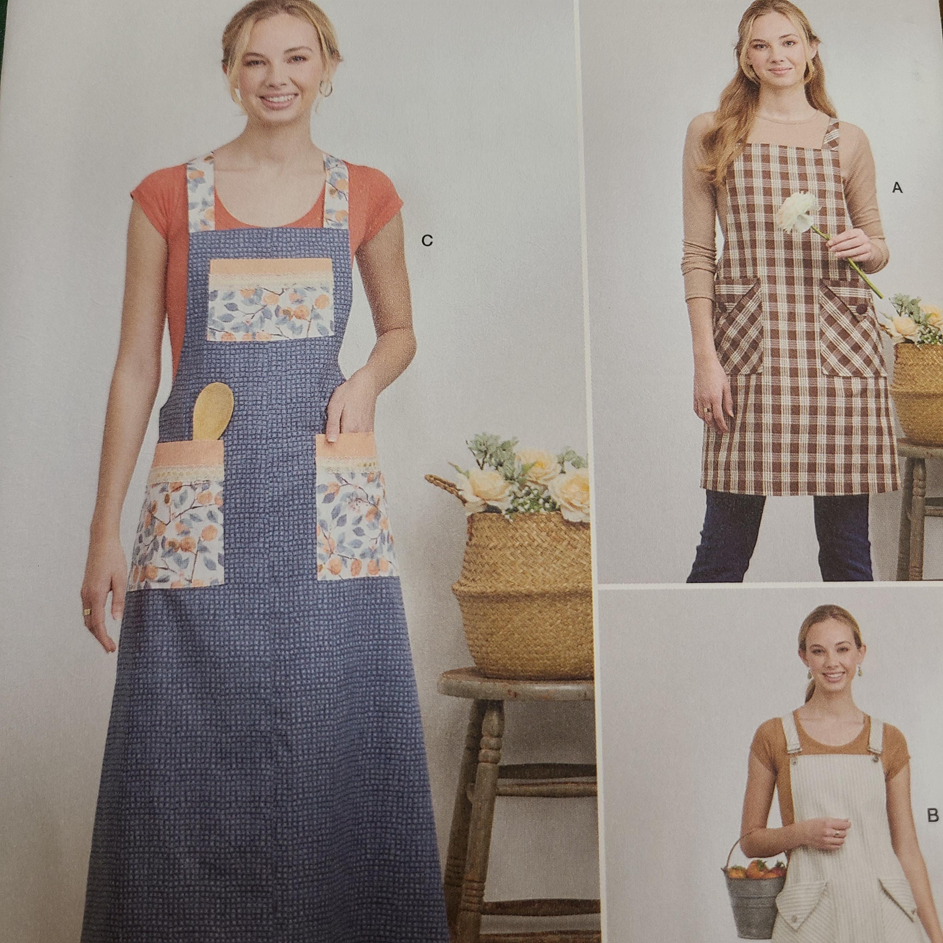NEW Sewing Pattern Misses' Kitchen Garden Very EASY Pullover Aprons ...