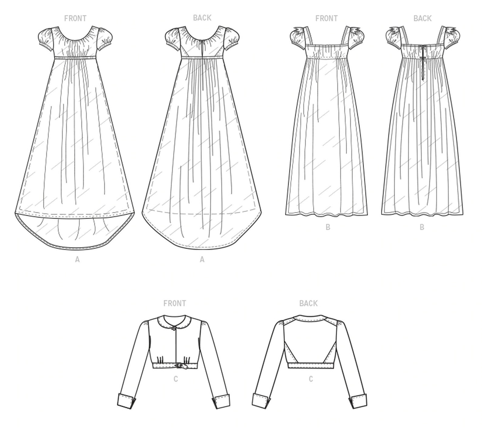 M8132 Sewing Pattern Misses Historical 1812 Second Empire Era Costume ...