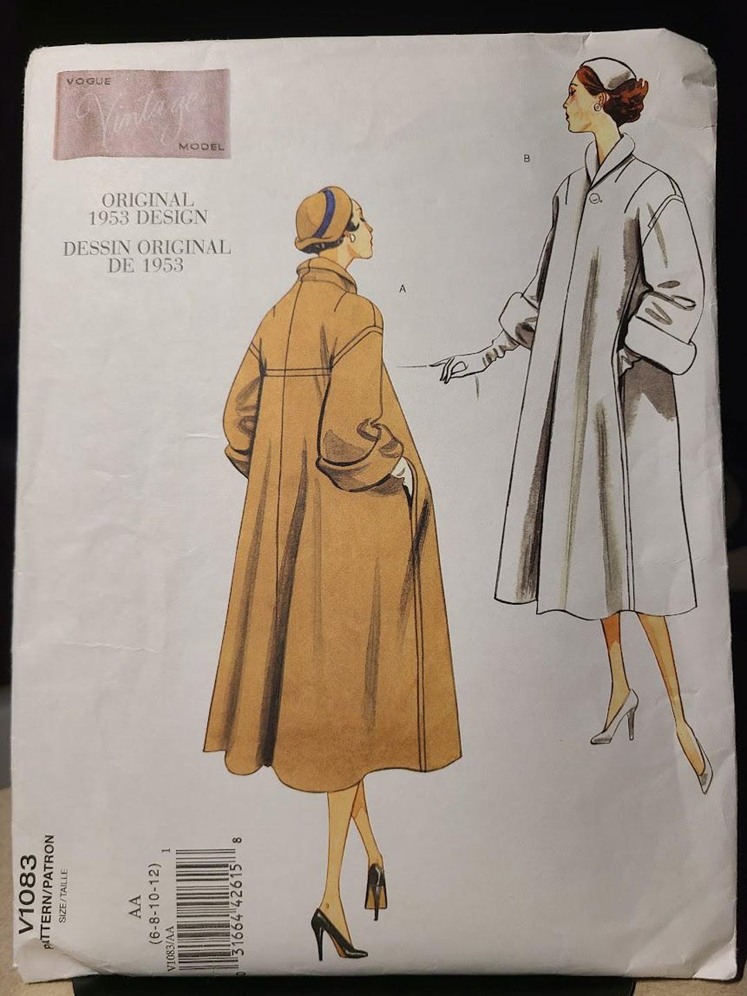 NEW V1083 Vogue Sewing Pattern VTG 1950s Retro Style Misses' Lined Coat ...