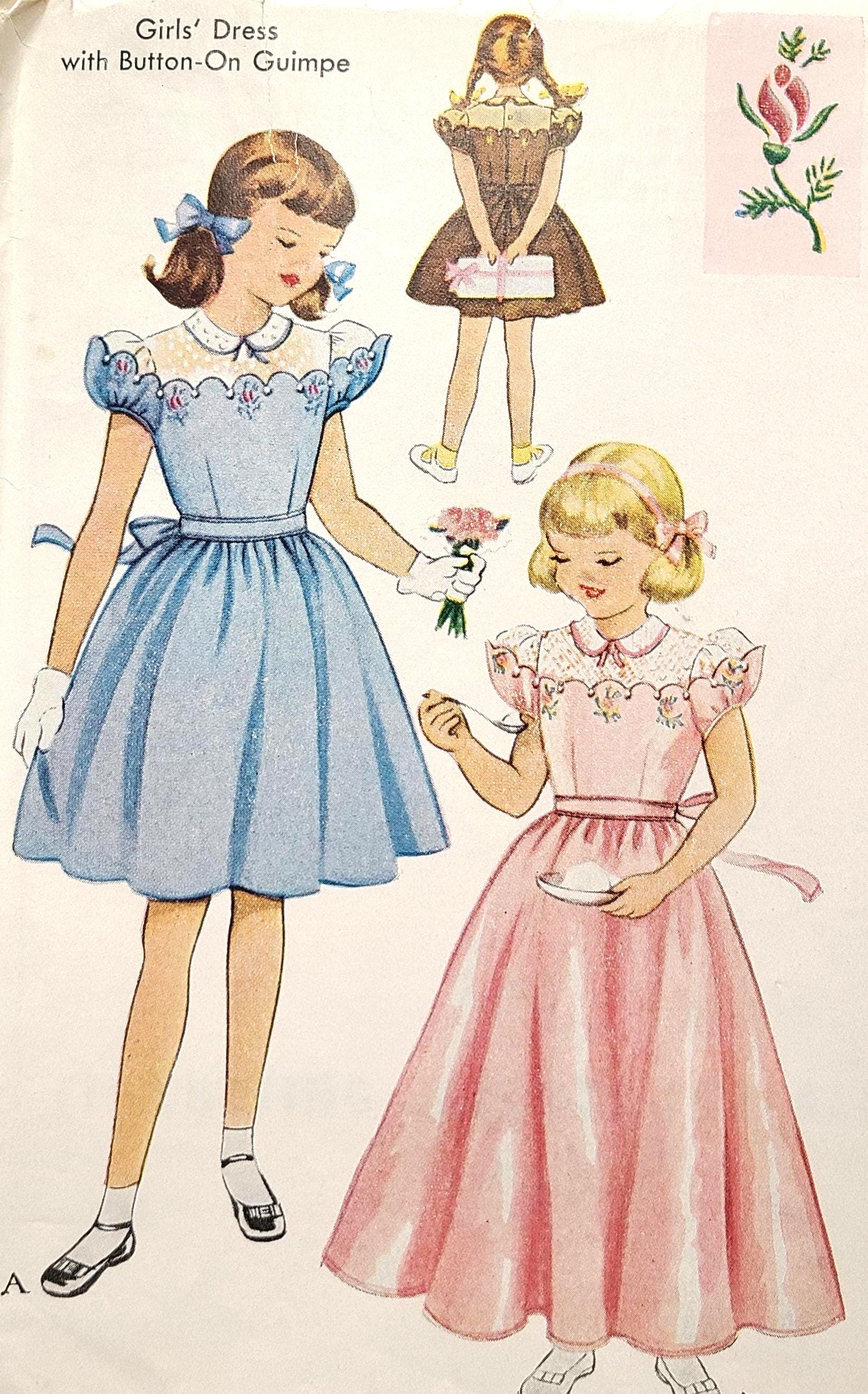 VTG Sewing Pattern Girl's Flower Girl Soecial Occasion Dress Size 4 ...