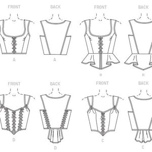 S9592 Sewing Pattern Misses' Corset Historic Modern 4 Styles Sizes 6-12 ...