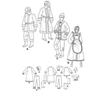 S2542 Sewing Pattern Men's Costume Sizes XS-M (30-40) or Lg-xl (42-48 ...