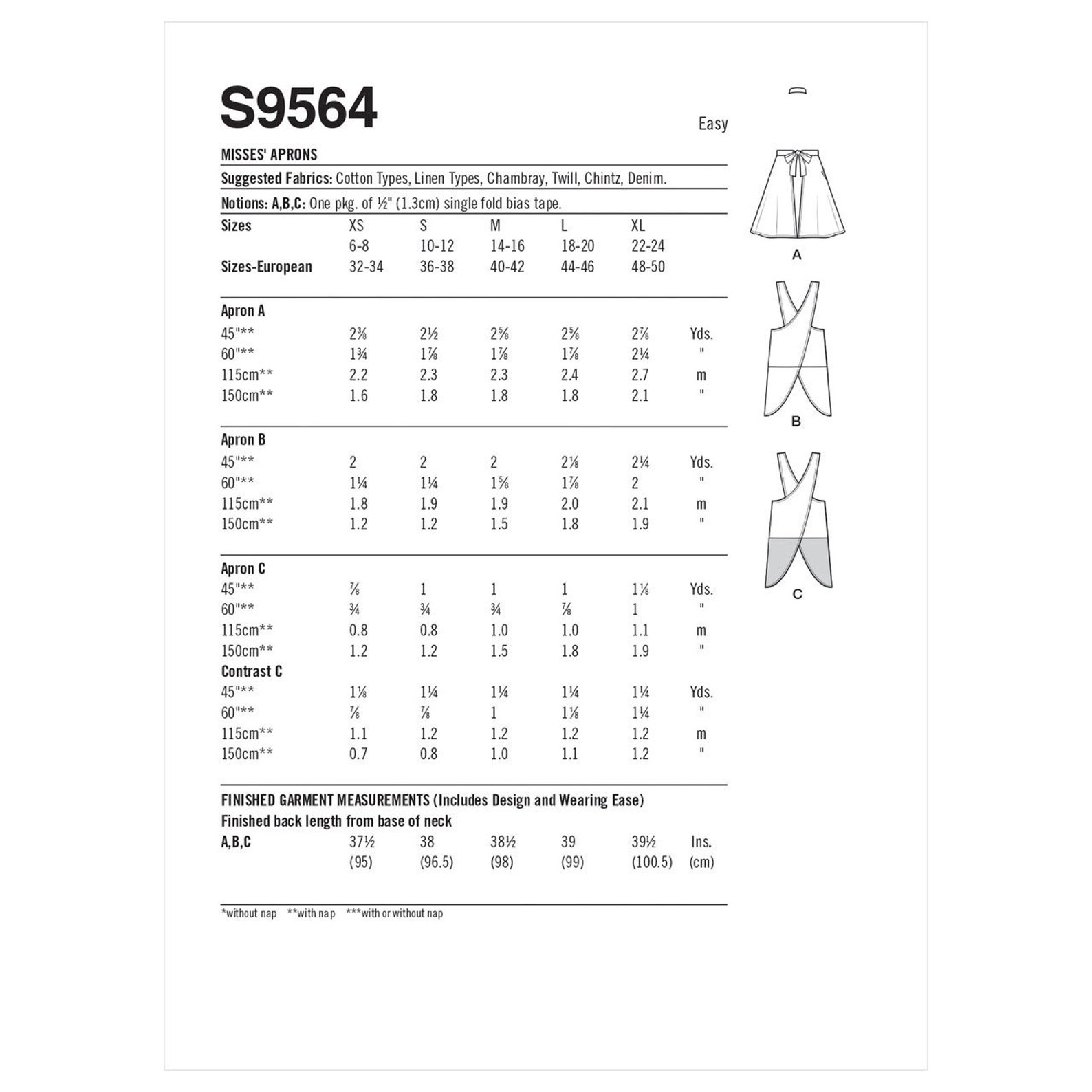 S9564 Sewing Pattern Simplicity 9564 R11472 Garden Kitchen EASY Cross ...