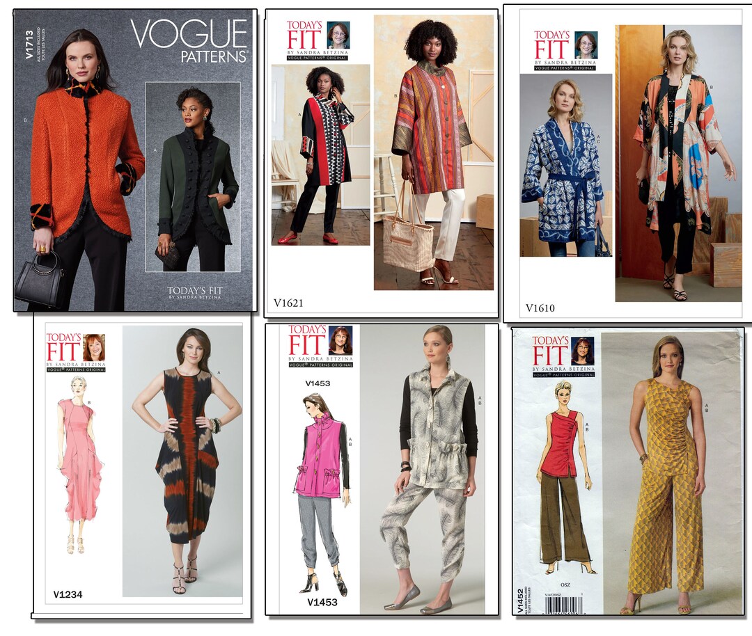 Sewing Pattern Today's Fit Sandra Betzina Vogue V1234 V1452 V1453 V1610 ...