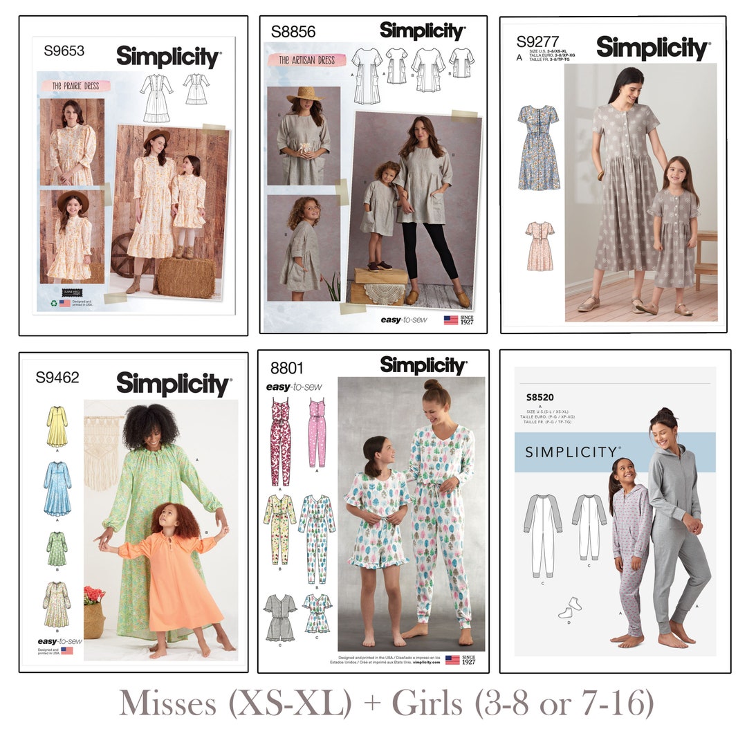 Sewing Pattern Misses' + Girl S9653 S9277 S9462 S8856 S8520 S9454 ...