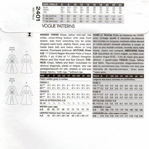 V2401 Vogue 2401 SEWING PATTERN Vintage 1950s Misses Close-fitting ...