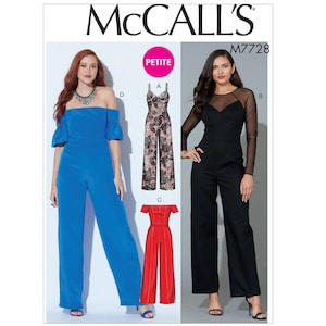 Jumpsuit Romper Sewing Pattern Women "your Choice" Mccall's M7728 ...