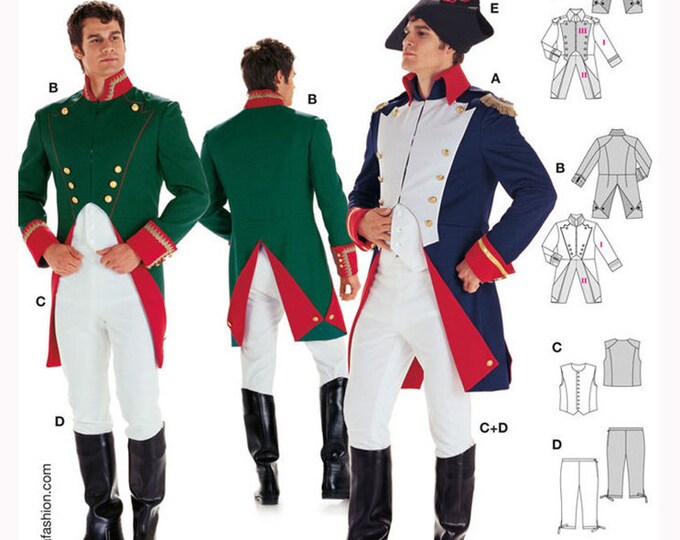 Burda 2471 Sewing Pattern Men's Costume Napoleon Military Uniform Hat ...