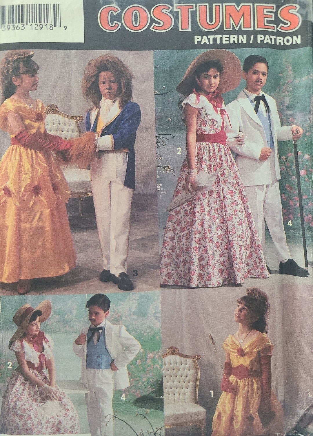 S7978 Sewing Pattern for Kids Sizes 7-14 Costume Scarlett O'hara Rhett ...