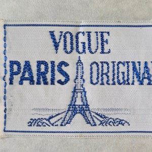 Vintage Clothing Labels Vogue Paris Original American Designer Original ...