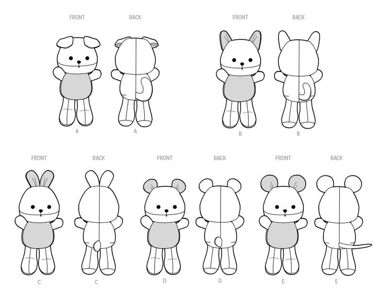 NEW Sewing Pattern Stuffed 9" Plush Animals - Etsy