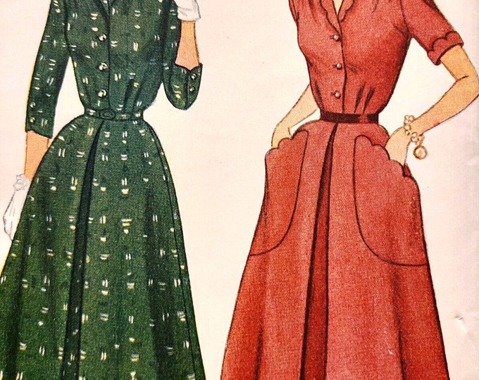 S4016 B36 Bust 92 Cm VTG 1950s Sewing Pattern Dresses B36 Size 18 ...