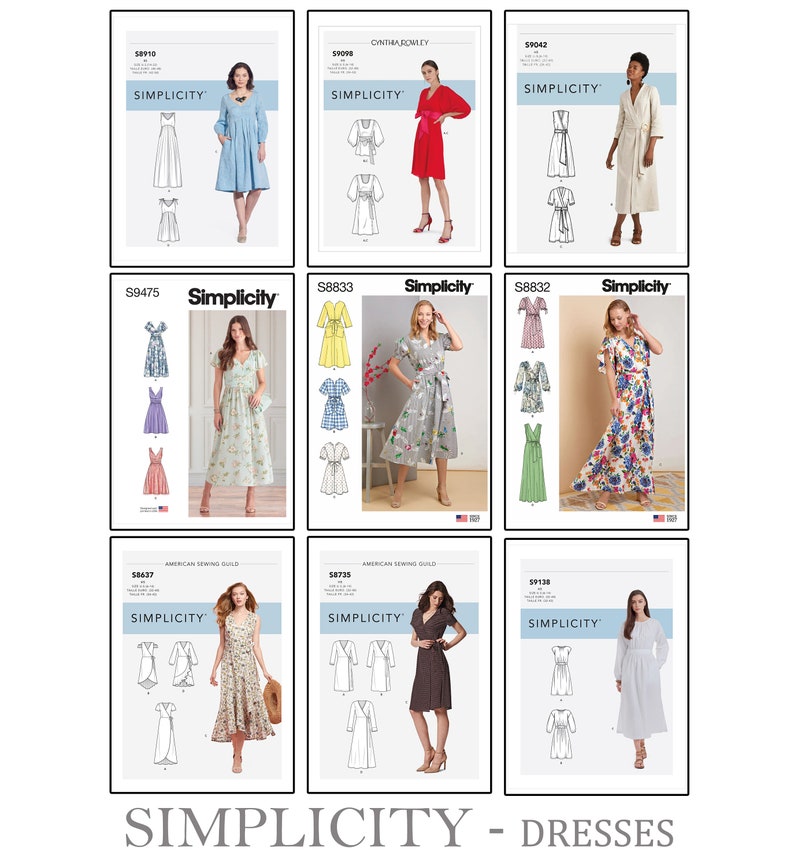Sewing Pattern Dresses Sizes 6-2224 Your Choice S8910 S9138 - Etsy