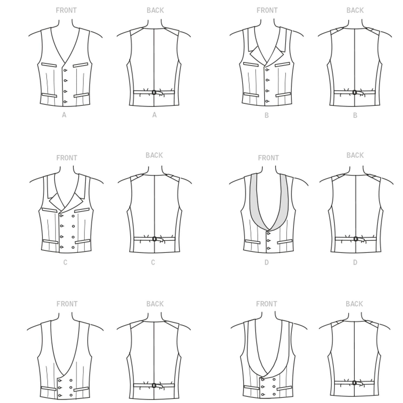 NEW Sewing Pattern Traditional Elegant Formal Casual Men's Vest 6 ...