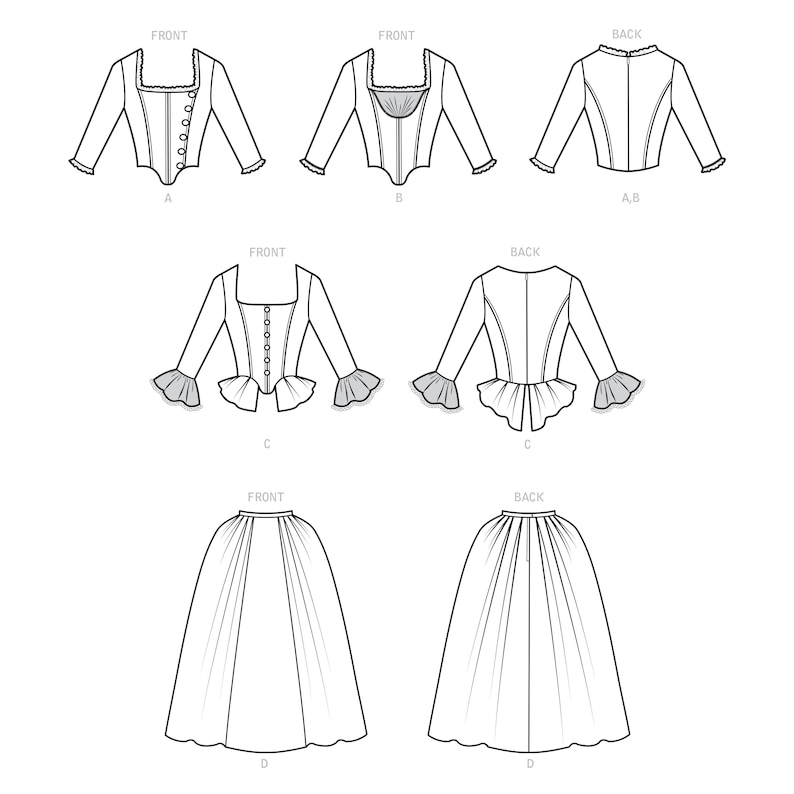 S9251 Sewing Pattern Misses Historical Colonial Early American Costume ...