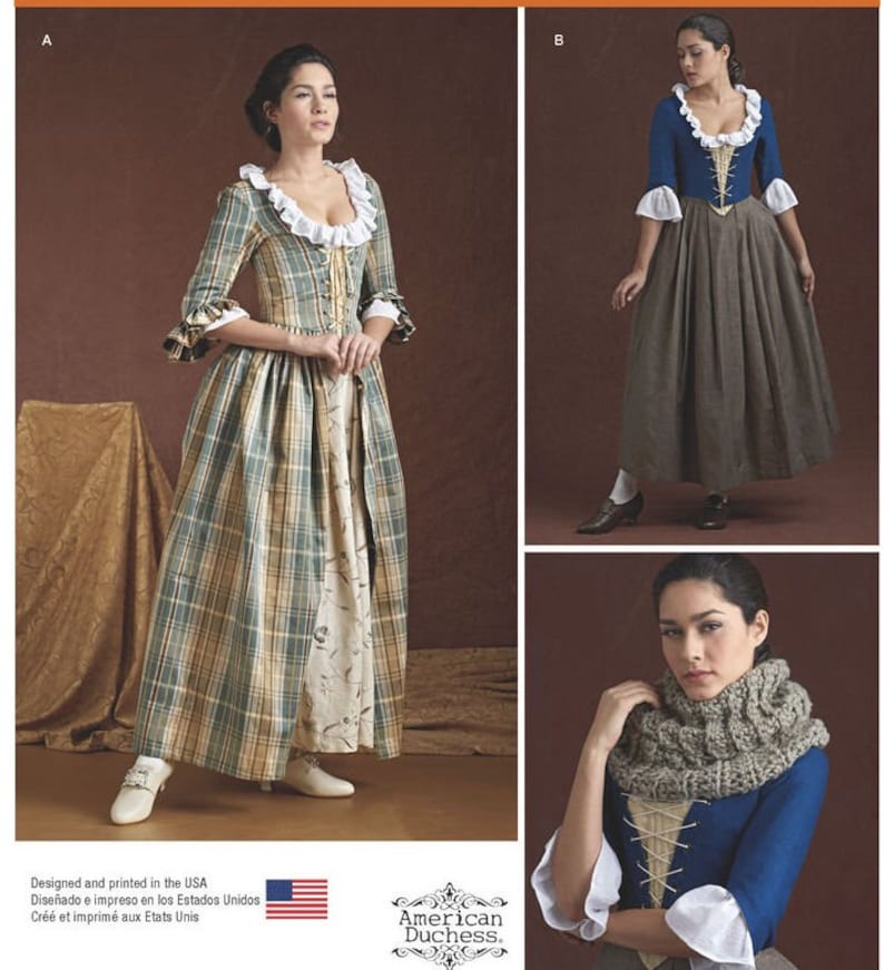S8161 Sewing Pattern Georgian Misses' Costume Jacket Chemise Claire ...