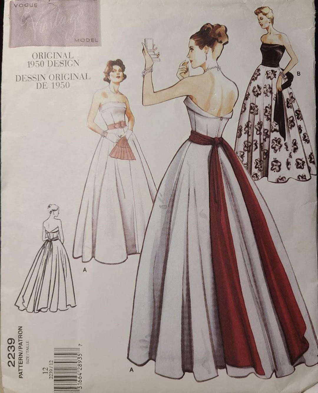 NEW V2239 Vogue Sewing Pattern VTG 1950s Retro Style Misses' Formal ...