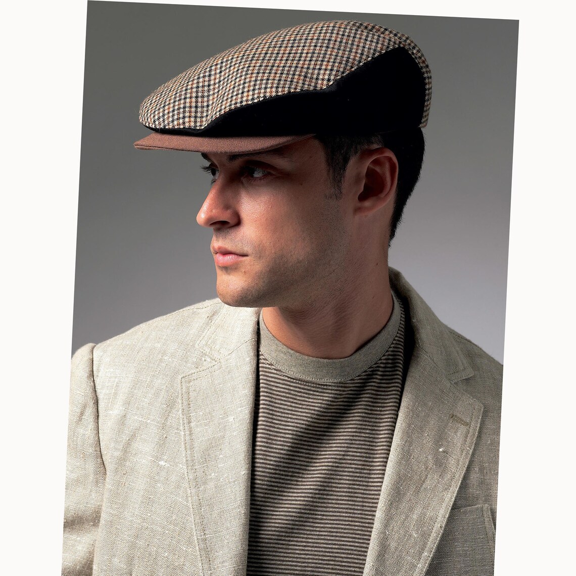 V8869 Vogue 8869 Sewing Pattern 5 Mens' Lined Ivy Cap Brimmed Fedora ...