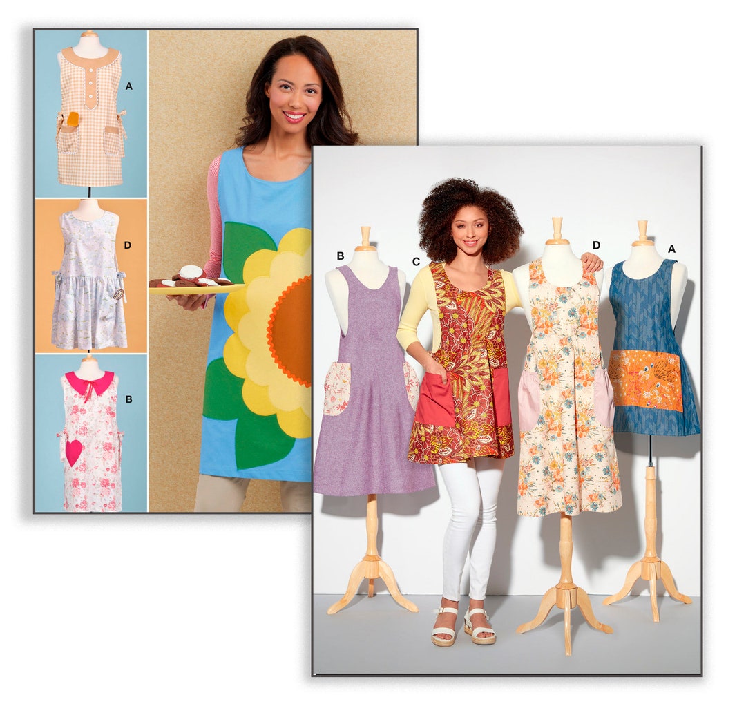 M8425 or M8308 Sewing Pattern Misses' Aprons Pockets EASY Sizes XS-XL 4 ...