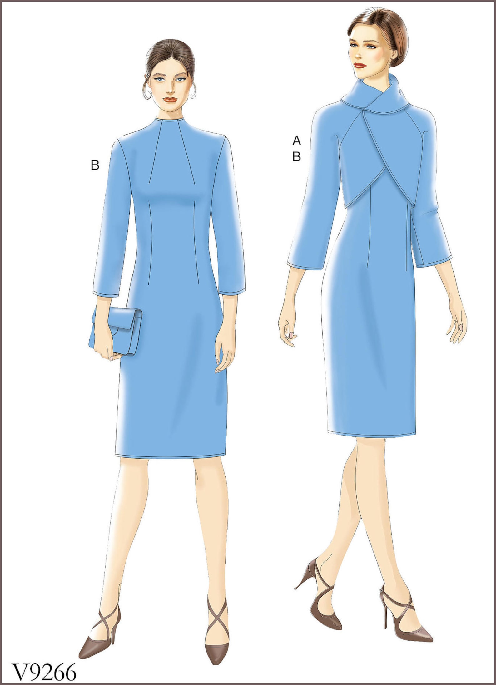 V9266 Vogue 9266 or Vogue 1736 Sewing Pattern Vintage Style of 1950's ...