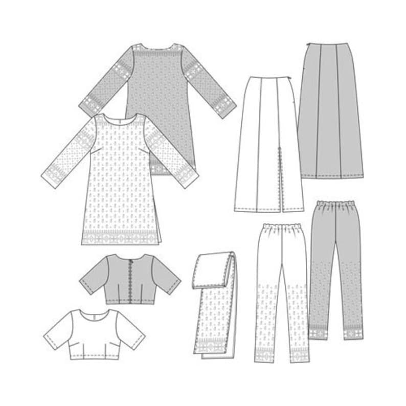 Burda 7701 Sewing Pattern Misses' Indian Traditional Fitted Sari Top ...