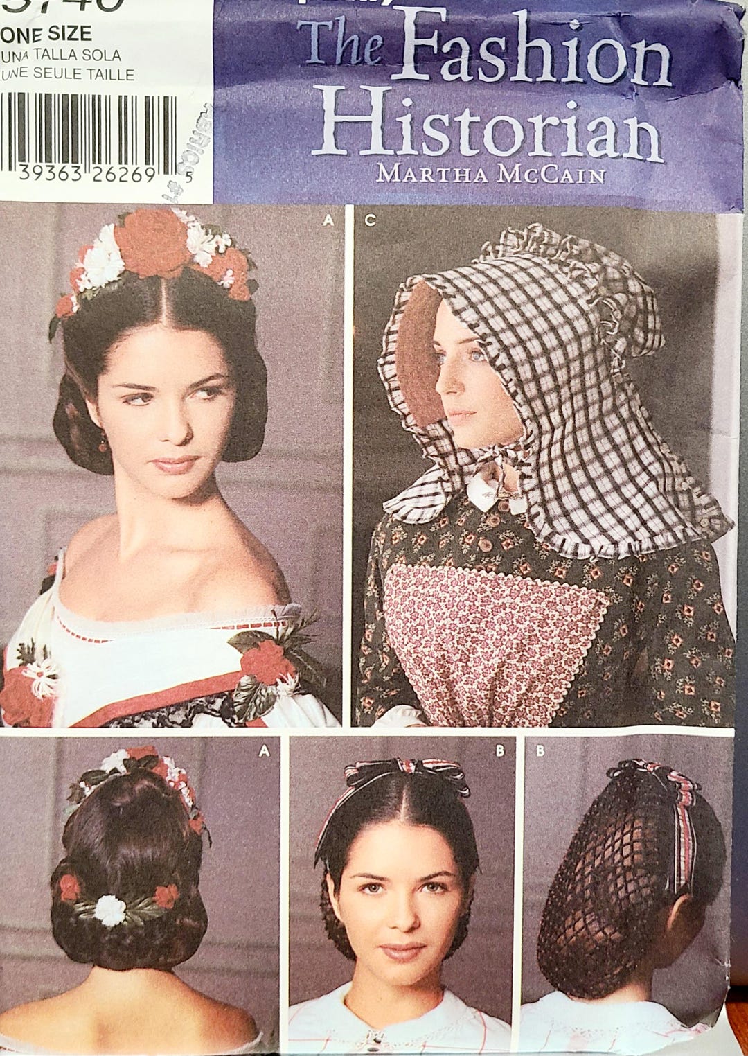 UNUSED Sewing Pattern Misses' 1860s Civil War Hats Bonnet Costume ...