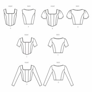 M8364 Sewing Pattern Misses' EASY Corset Tops Sizes 6-14 or 16-24 ...