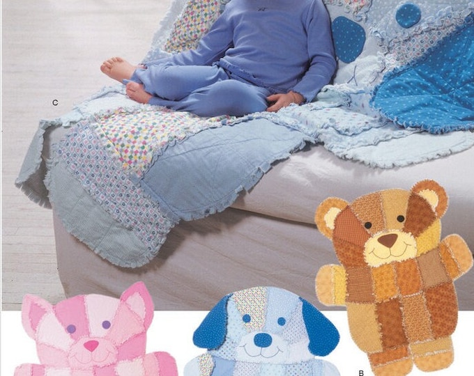 S9674 Sewing Pattern Animal Rag Quilt Throws Wall Hanging Craft ...