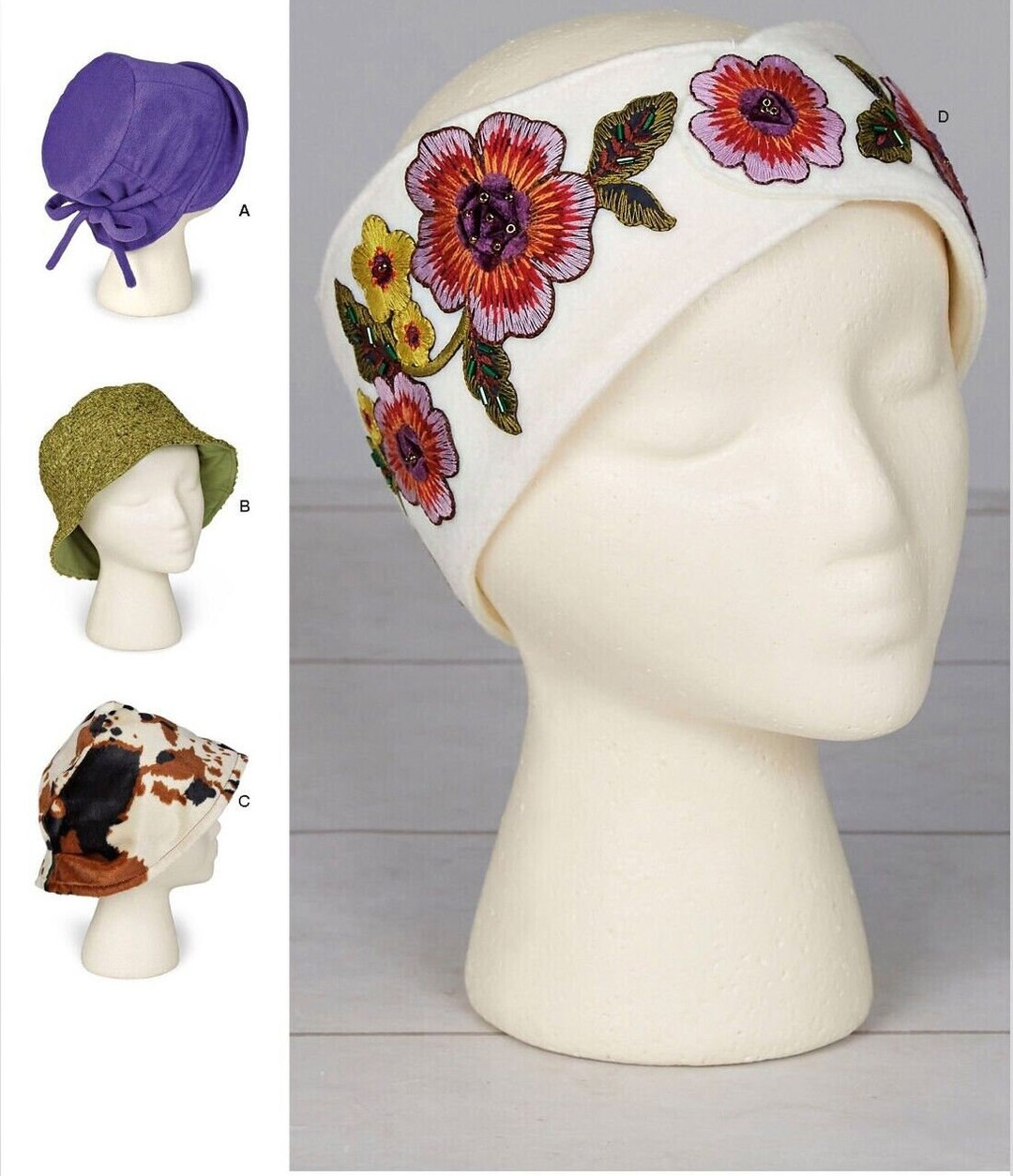 S9030 or S9424 Sewing Pattern Adult Bucket Hats Headband Size S-L ...