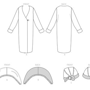 M8190 Sewing Pattern 1920s Historic Misses' Coat Hat Sizes 6-14/14-22 ...