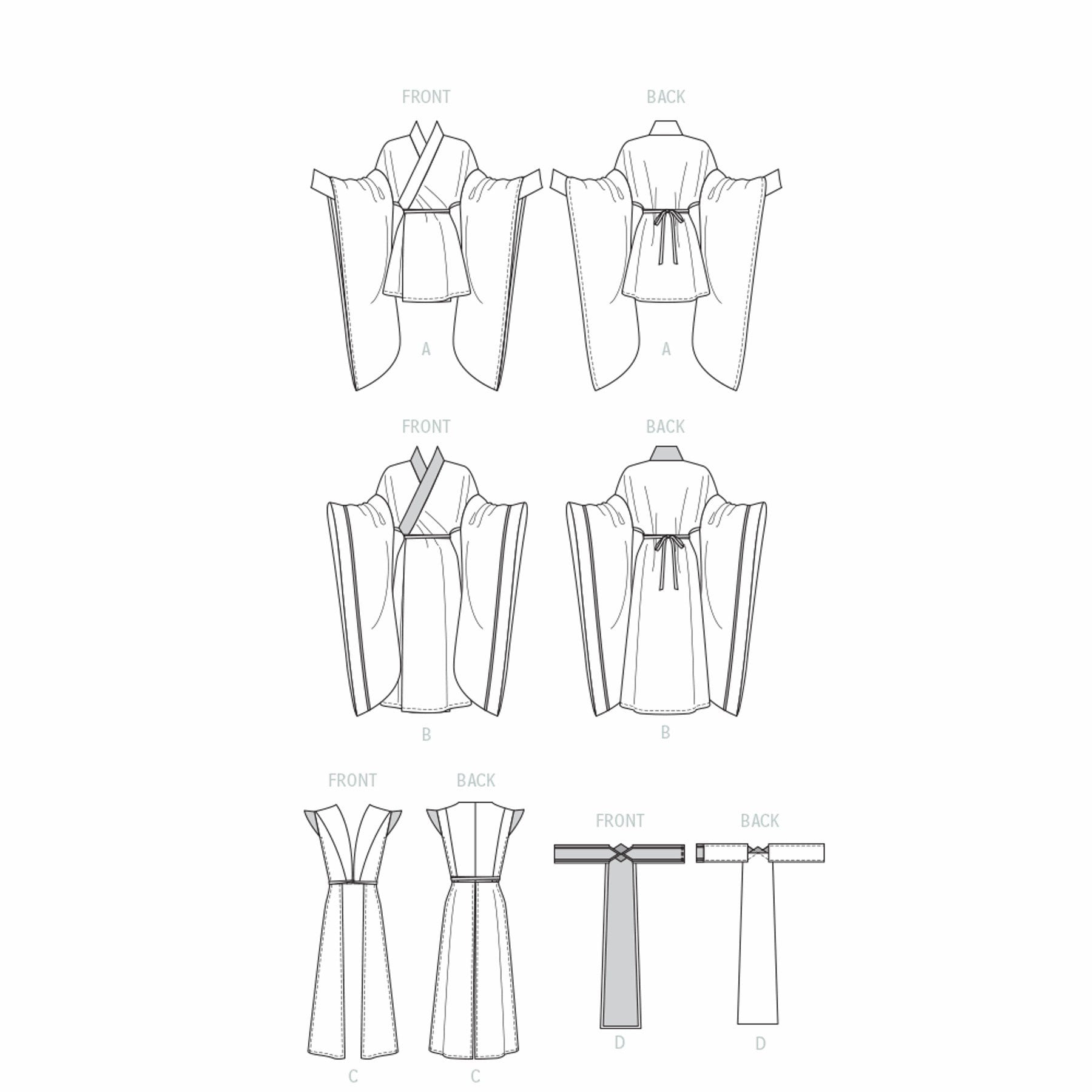 M8337 Sewing Pattern Misses' Hanfu Outfit Fantasy Costumes Sizes 6-14/ ...