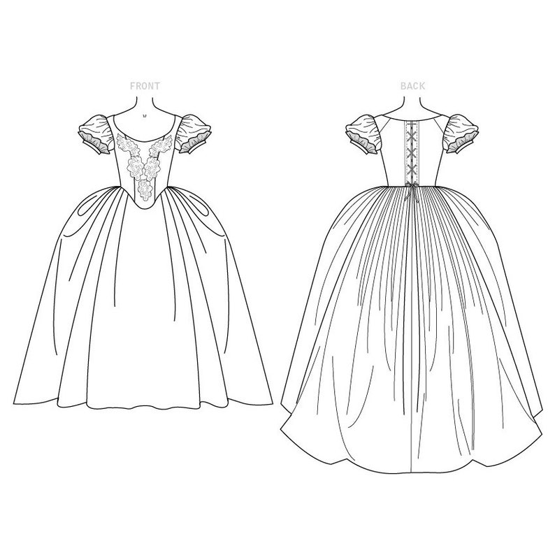 M7885 Sewing Pattern Georgian Historic Misses' Costume Dress Sizes 6-14 ...