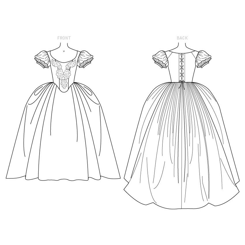 M7885 Sewing Pattern Georgian Historic Misses' Costume Dress Sizes 6-14 ...