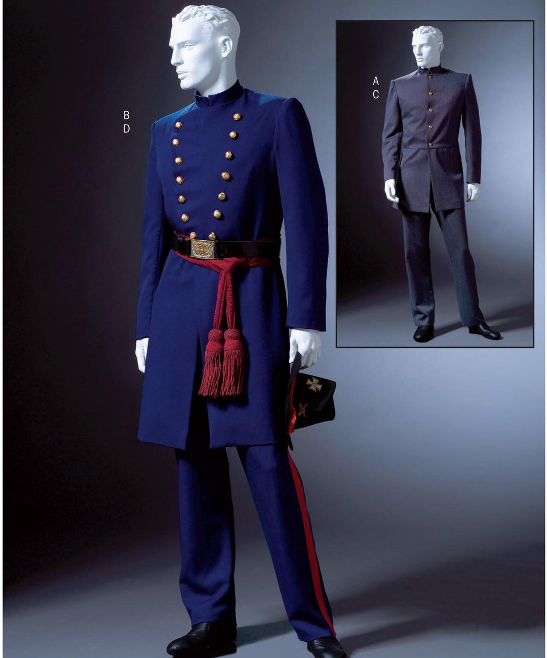 M4745 Sewing Pattern Men's Civil War Costume Uniform Confederate Sizes ...