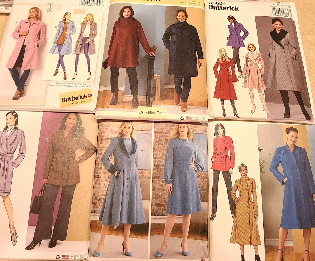 NEW Sewing Pattern Misses' Coats Butterick B6919 B6868 B6604 B6385 ...