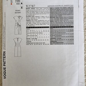 V2787 Vogue Sewing Pattern VTG 1940s Style Ruched A-line Dresses ...