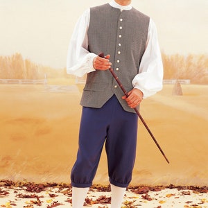 B3072 Sewing Pattern Men's Costume Coat Shirt Vest Hat Early American ...
