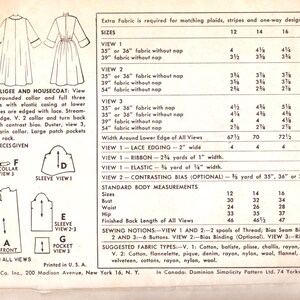 S4972 Sewing Pattern VTG 1950s Duster Negligee Housecoat B32 Size 14 ...