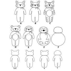 SEWING PATTERN Simplicity Plush Stuffed Animal Dog Kitten Teddy Bear ...