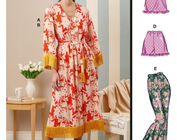 M8430 Sewing Pattern Vintage 1970s Design Robe Nightgown EASY Negligee ...